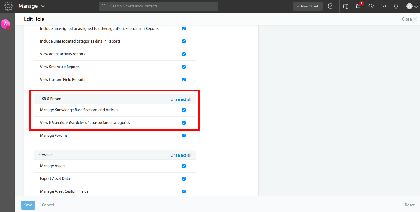 Knowledge base permissions - HappyFox Support